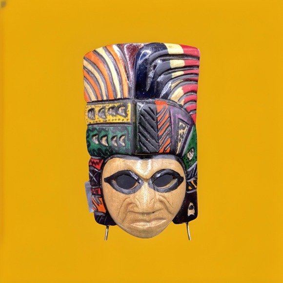 Art | Vintage Mask Hand Carved Tribal Decor Belize 625 Tall Wooden ...